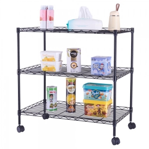 Zimtown Metal Storage Wire Shelving Rack Unit w/Wheel, 15.75"D x 27.56 ...