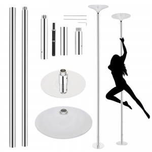 Zimtown Professional Stripper Pole, Spinning Static Dancing Pole - zimtown