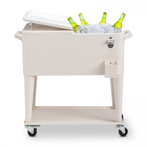 Zimtown 80 Quart Rolling Ice Chest on Wheels, Portable Patio Party Bar ...