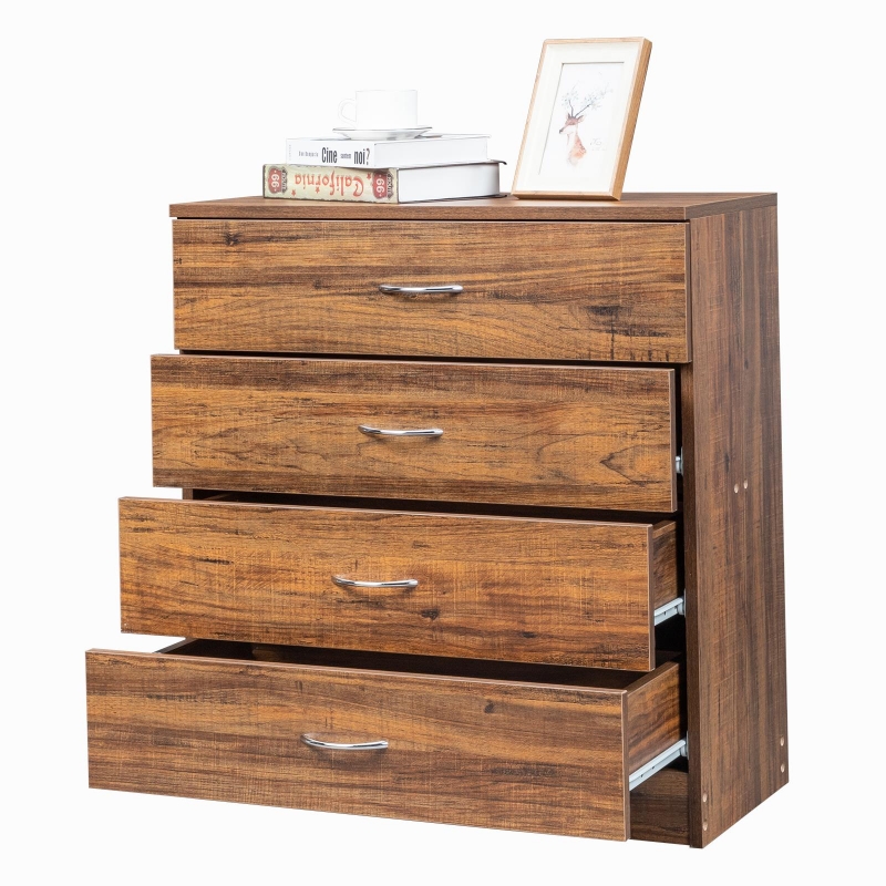 Zimtown Wood Drawer Dresser, Modern 4-Drawer Night Stand, Sturdy ...