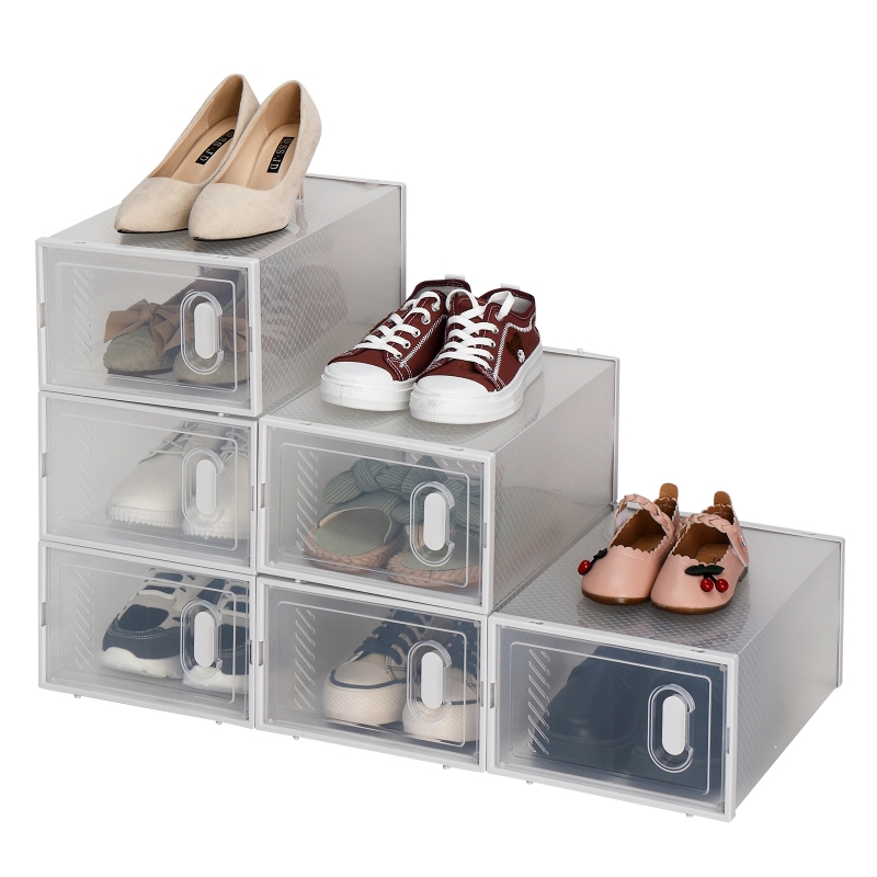 Zimtown Shoe Boxes Pack of 6 Stackable Shoe Storage Organizer for ... Zimtown Shoe Boxes Pack of 6 Stackable Shoe Storage Organizer for ...