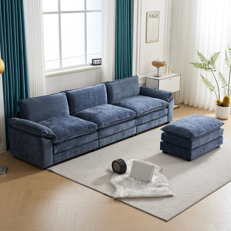 Zimtown Sectional Sofa with Ottoman, L Shaped Convertible Zimtown Sectional Sofa with Ottoman, L Shaped Convertible