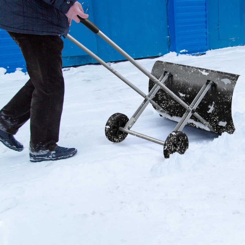 Zimtown Snow Pusher with Wheels Heavy Duty Snow Plow,Snow Plow ...