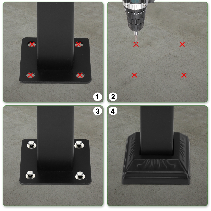 Zimtown Handrails For Outside Steps Handrails For Stairs Fits 1 3 Step Handrail Set Zimtown