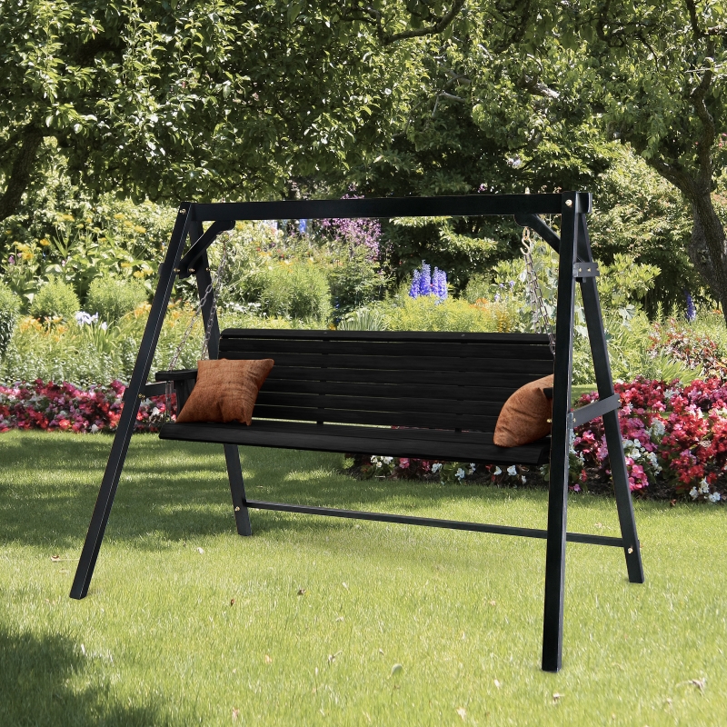 Zimtown Porch Swing Frame Swing Stand A-Frame 600lbs Wooden Brown 5FT ...