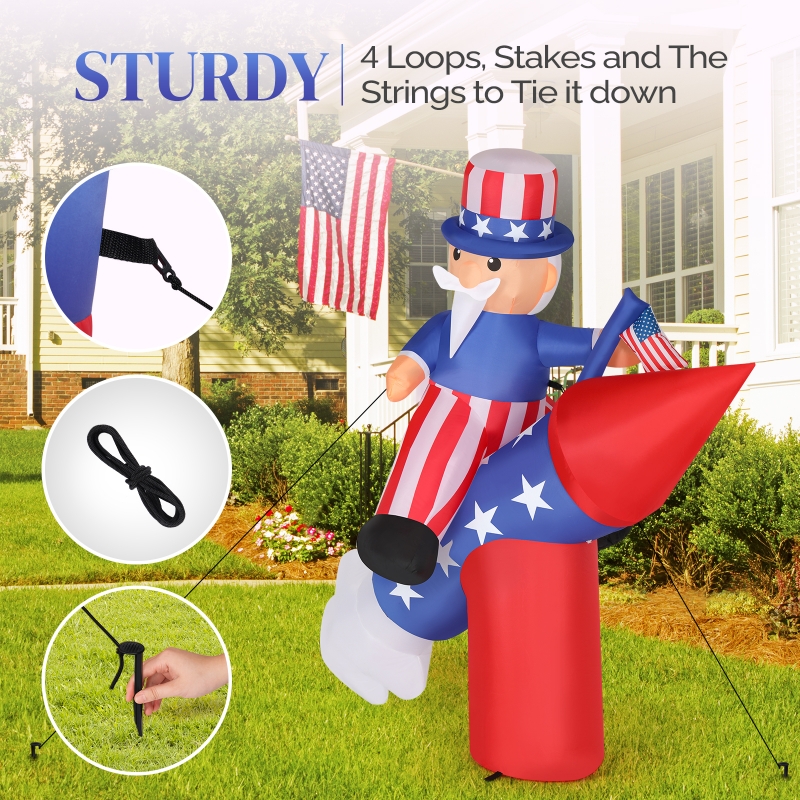 Zimtown 6FT Independence Day Inflatable 4th of July Decoration ...
