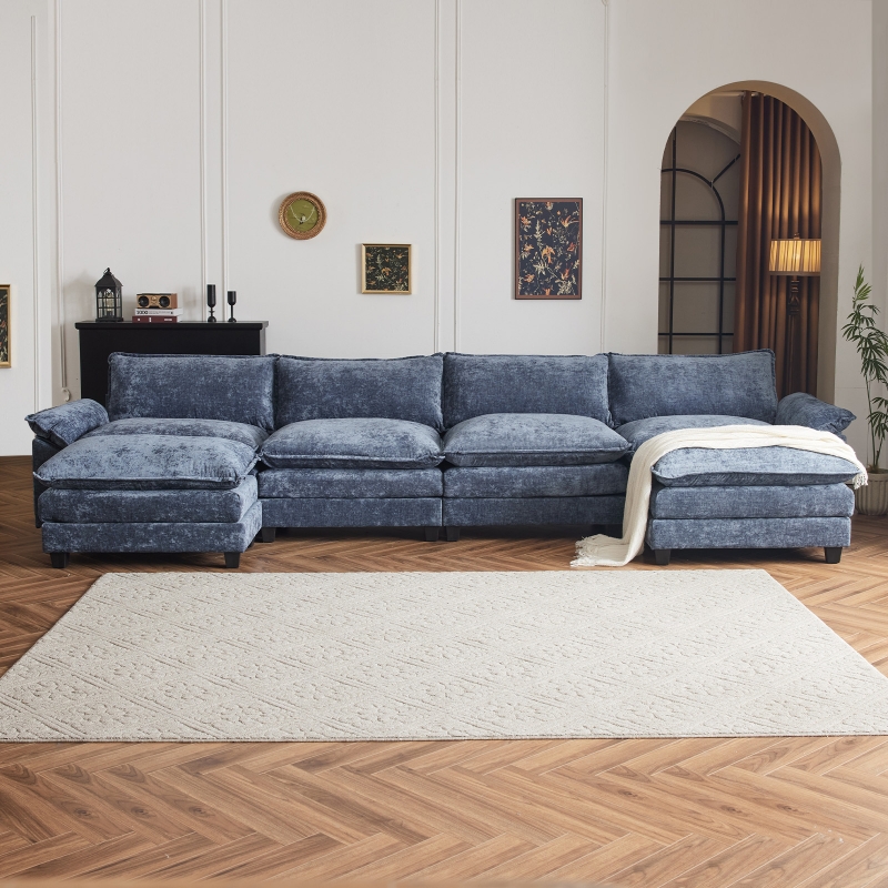 Zimtown Sectional Sofa with Ottoman, L Shaped Convertible Zimtown Sectional Sofa with Ottoman, L Shaped Convertible