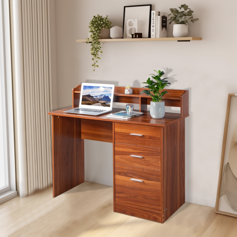 Zimtown Gaming Desk with 3 Drawers, Computer Desk with Desktop Storage ...